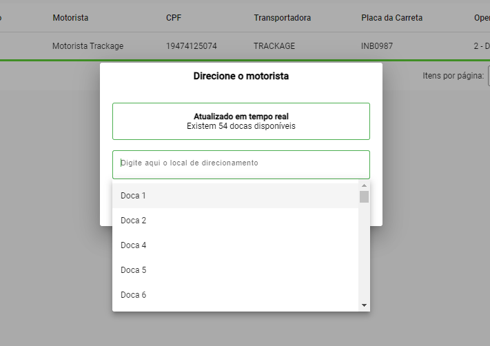 Nova tela do YMS Trackage Maestro para Gestão de Docas